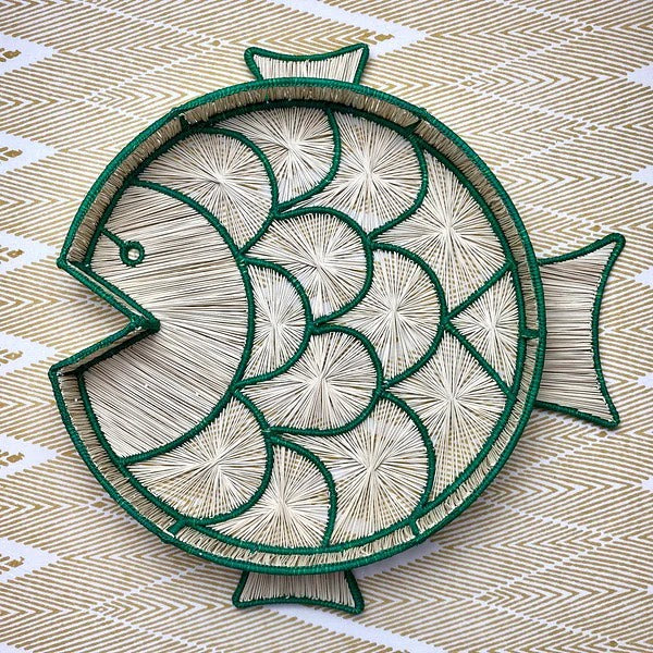 Fish Round Handwoven Decorative Iraca Tray – MacondoForever